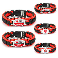 Type 1/2 Diabetic Bracelets Medical Alert Glass Dome Cabochon Self ...