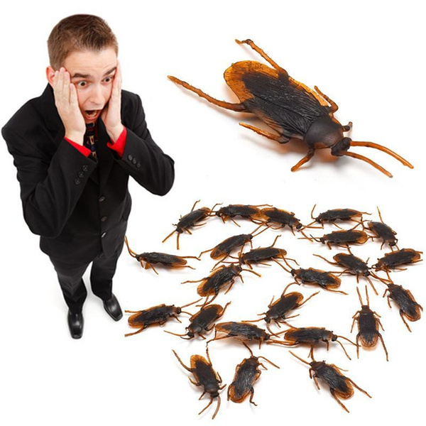 10pcs/pack Toy Fake Cockroach Life-like Creepy Trick Roach Halloween ...