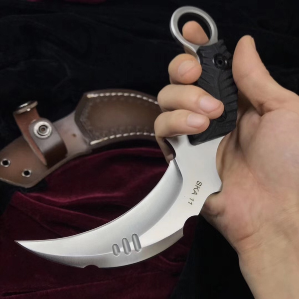 Heavy Duty Tactical Fixed Blade Karambit Knife D2 Blade Hunting Skinner ...