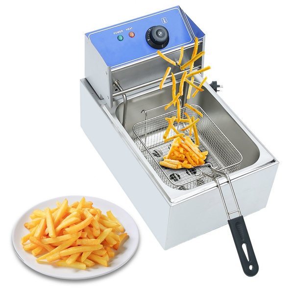 Commercial Stainless Steel Single Cylinder Electric Deep Fryer Lid ...