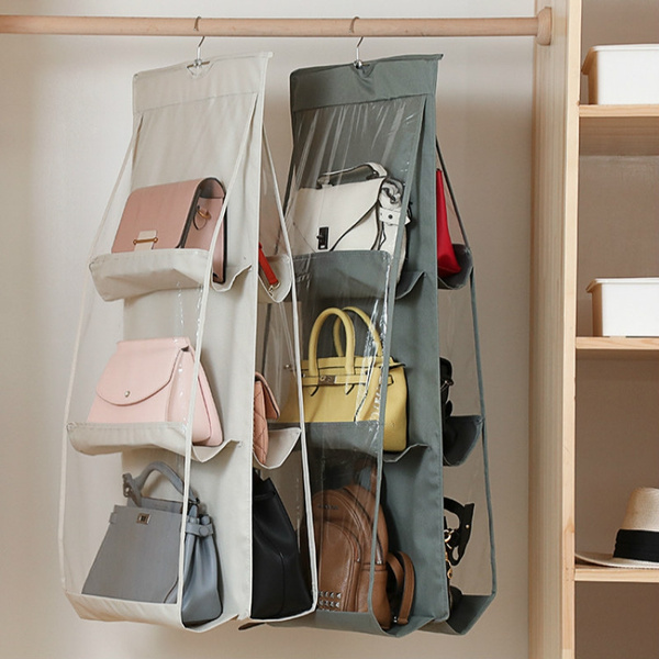 Handbag Organizer Double-sided Six-layer Hanging Bag Non-woven Closet ...