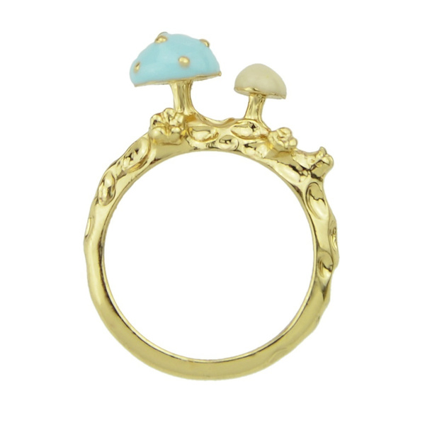 Enamel Mushroom Gold Color Metal Ring | Wish