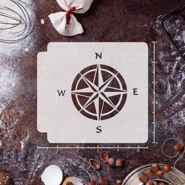 Compass Stencil Template - Reusable Stencil for Baking/Journal ...