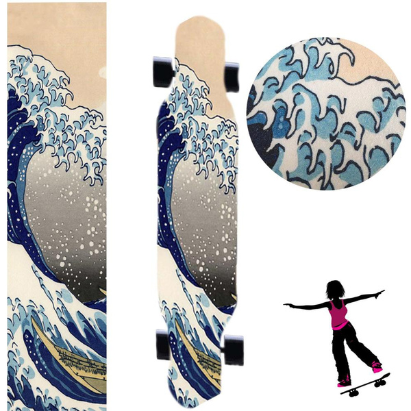 Neasekuoia 47X10"Skateboard Longboard Sea Wave pattern Grip Tape ...