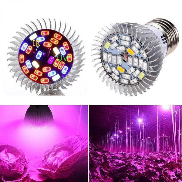 LED Grow Light E27 Growing Lamp UV IR GU10 E14 Bulb 28LEDs Plant Lamp ...