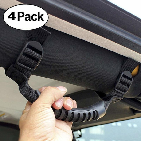 4PCS Jeep Roll Bar Grab Handle, Heavy Duty Grab Handle with Adjustable ...
