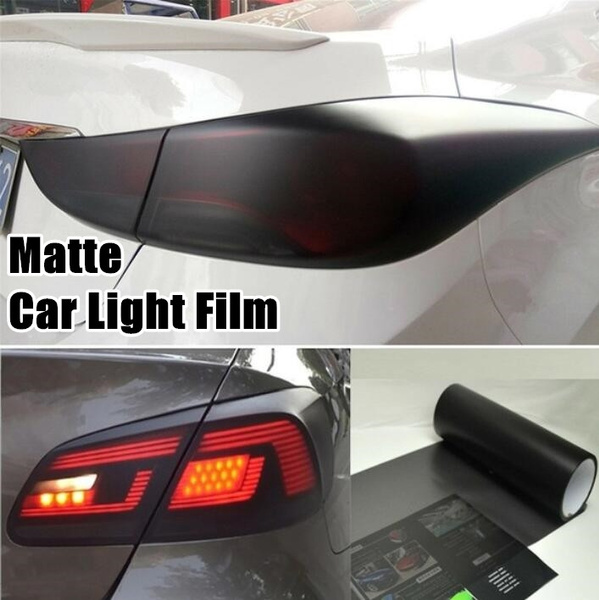1 Roll Matte Black Car Headlight Taillight Fog Lamp Sticker Vinyl Wrap ...