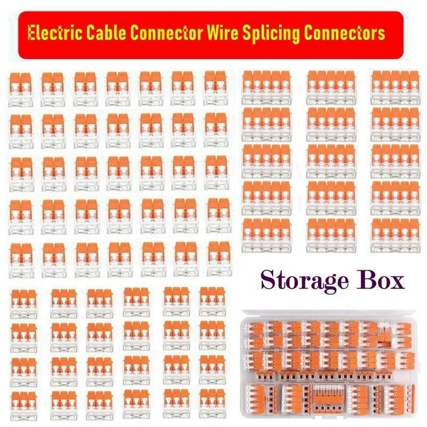 75Pcs/set Reusable Spring Lever Terminal Block Electric Cable Connector ...