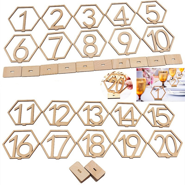 Hexagonal Deck Numbers Table Card Banquet Table Seat Hollowed Party ...