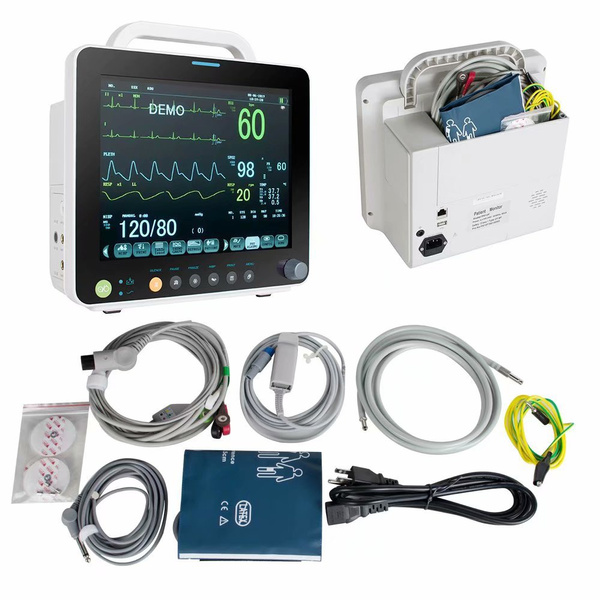 NEW Portable Multi-parameter 12 Inch Vital Sign Patient Monitor ECG ...