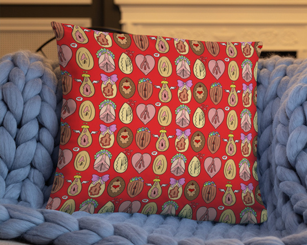 Funny Throw Pillow Cases, Vagina Pillow, Lesbian Bachelorette, Body ...