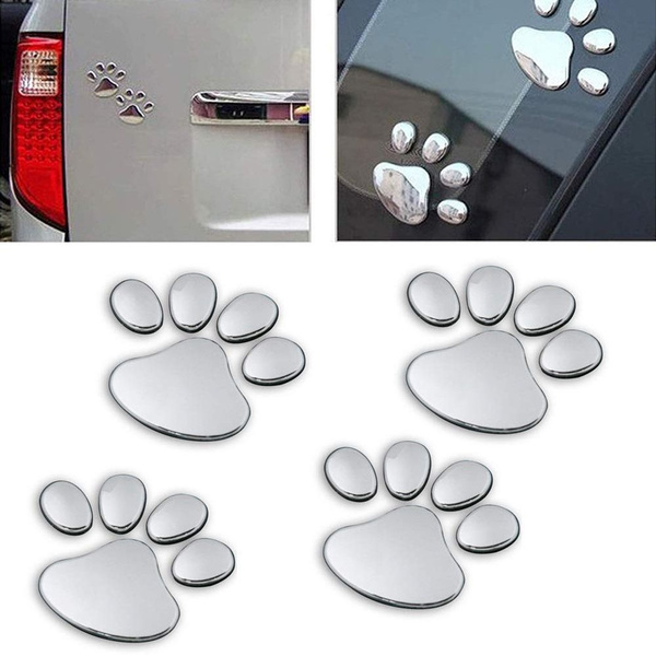 Dog paw print car sticker Car Sticker Design Paw 3D Animal Dog Cat Bear ...