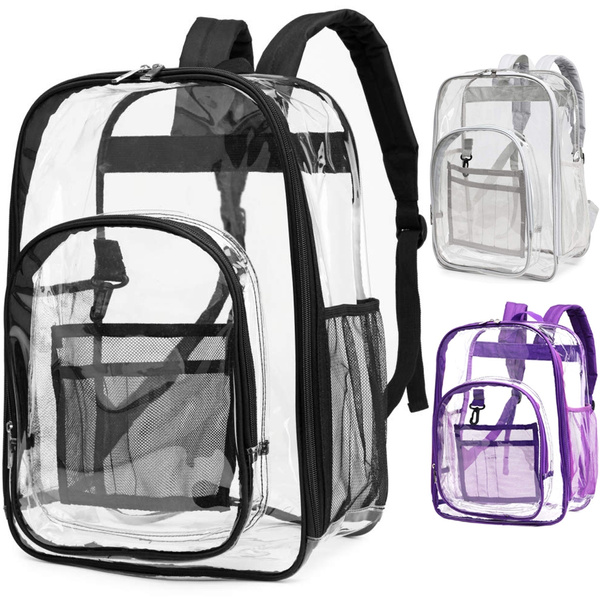 Clear Backpack for School Work Travel Heavy Duty Transparent Backpack ...