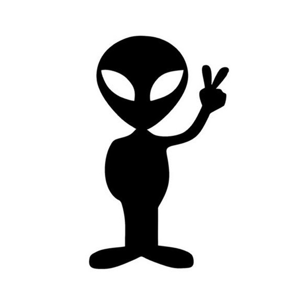 ALIEN Peace Sign We Come In Peace Body Car Sticker Fun Personalized Car ...