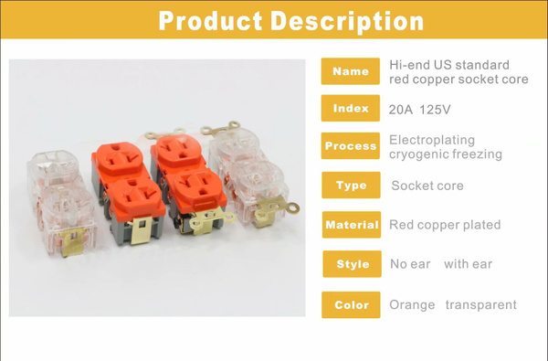 Advanced pure copper US standard power socket core HiFi audio DIY ...