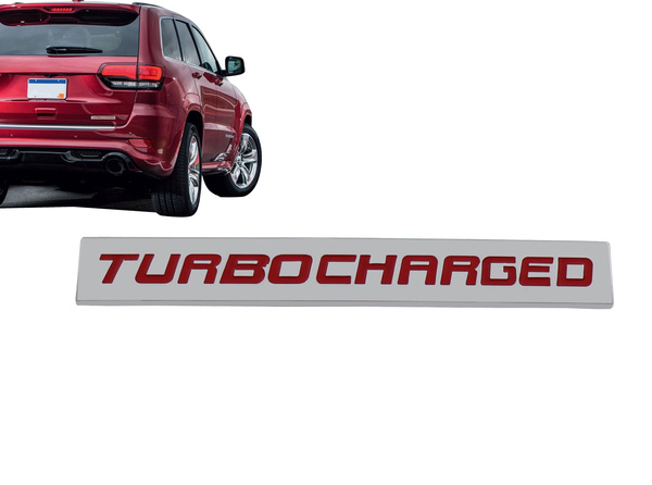Chrome Red TURBOCHARGED for Engine Fender Trunk Lid Emblem Decal Badge ...