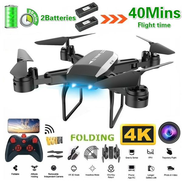 2019 KY606D Wifi RC Drone with 1080P 4K HD Camera Quadcopter FPV Wide Angle V Sign Gesture Video Long Battery Life Real Time Transmission Wish