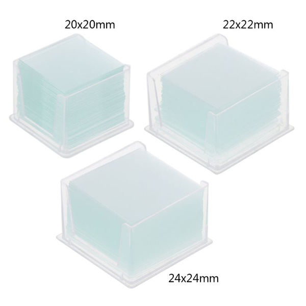 100 Pcs Transparent Square Glass Slides Coverslips Coverslides For ...