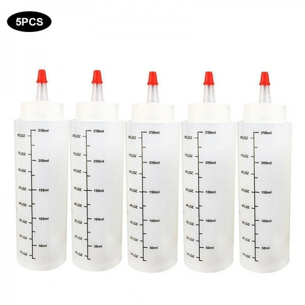 250ML Plastic Squeeze Bottle Restaurant Sauce Bottle Dispenser Kitchen ...