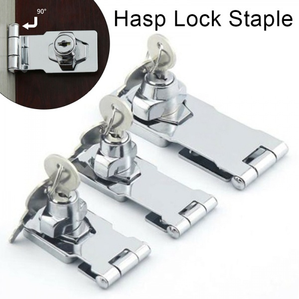 Stainless Steel Hasp Lock Staple Key Hardware Cupboard Shed Door Garage ...