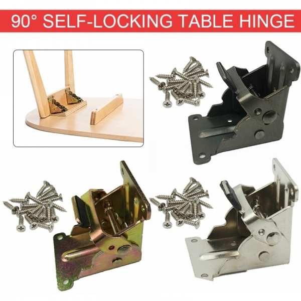 90° Folding Self-locking Door Shelf Hinge Table Bed Hidden Bracket ...