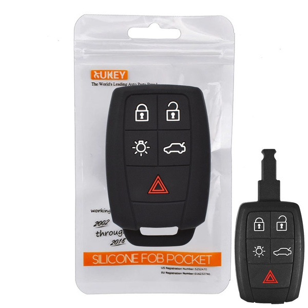 For Volvo XC90 C70 S60 D5 V50 S40 C30 Silicone Remote Key Case Fob ...