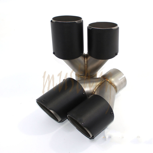NEW Double out exhaust car carbon Exhaust Tip car-styling exhaust pipe ...