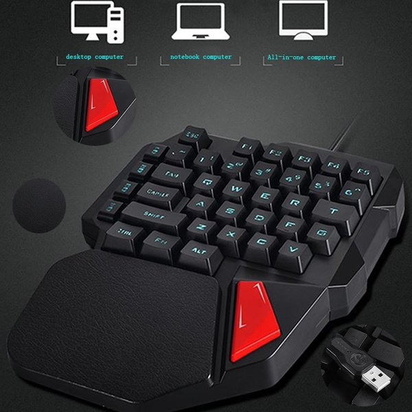 NEW Mechanical Mixed Light Backlight One-handed Wired USB Keyboard ...