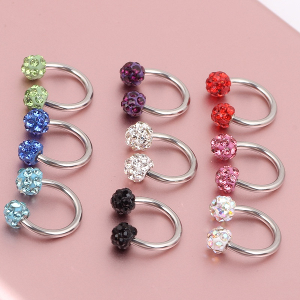 Septum Ring Lip Eyebrow Rings Hoop Ear Piercings Stainless Steel ...