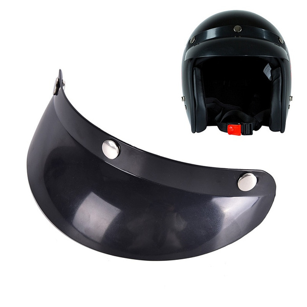 Universal 3 Snap Visor Face Shield Lens For Helmets Open Face Helmet ...