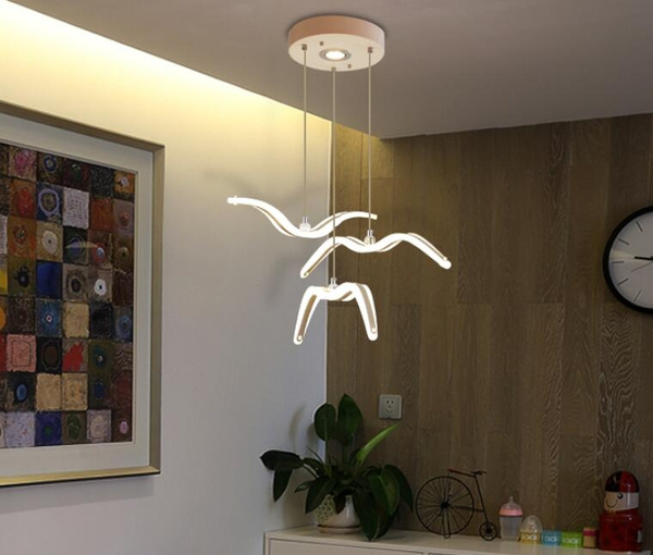 Modern 3 Birds LED Pendant Light For Living Room/Dining White Acrylic ...