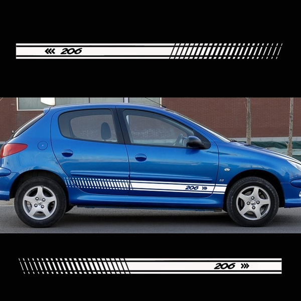 2pcs Stylish Car Body Sticker Vinyl Decal Body Sticker for Peugeot 206 ...