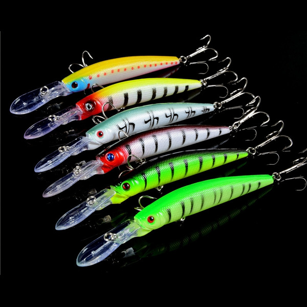 6pcs Big Minnow Fishing Lures Bass Crankbait Hooks 14.5cm/14.7g Isca ...