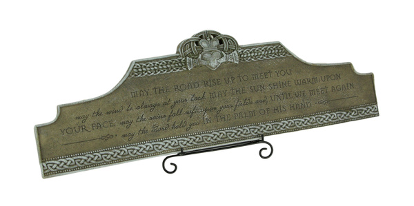 Grey Stone Finish Irish Blessing Celtic Over The Door Plaque with Stand ...