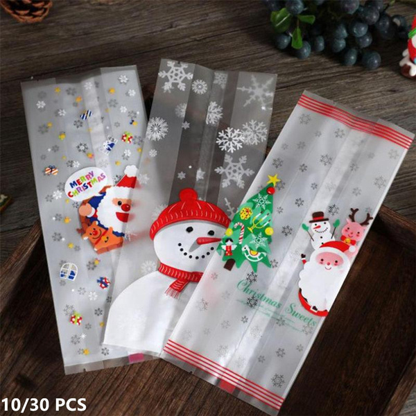 10/30pcs New Christmas Bag Children Snowman Biscuit Bag Pastry Tool ...