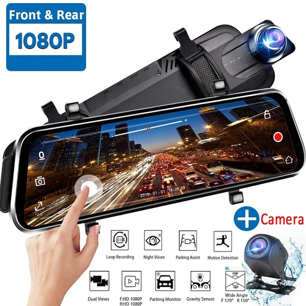 10 Inch Car Touch Screen DVR Rear View Mirror Dashboard Night Vision ...