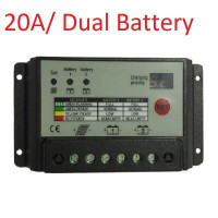 20A Dual Battery Solar Charge Controller Regulator For 12V or 24V ...