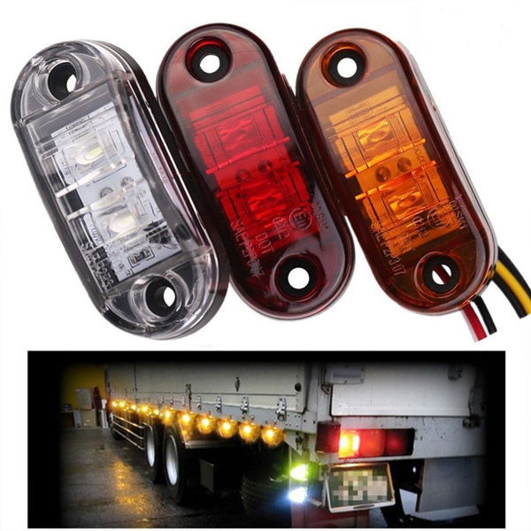 1pc 12V 24V Red Amber Indicator Bus Brake Lorry Tail White Car Signal ...