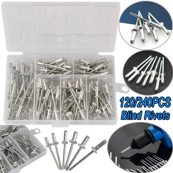 120/240 PCS Diameter 3.2/4.0mm Aluminium Blind Rivets Nail Decoration ...