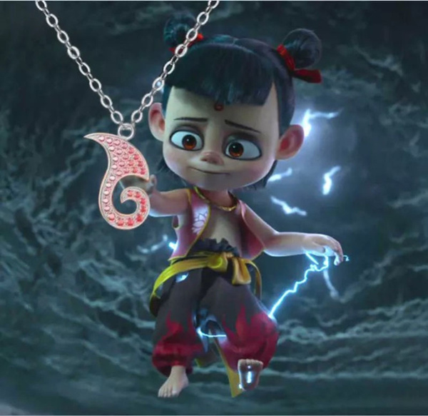 Nezha's magic child fall necklace aobing forehead flame imprint full of ...