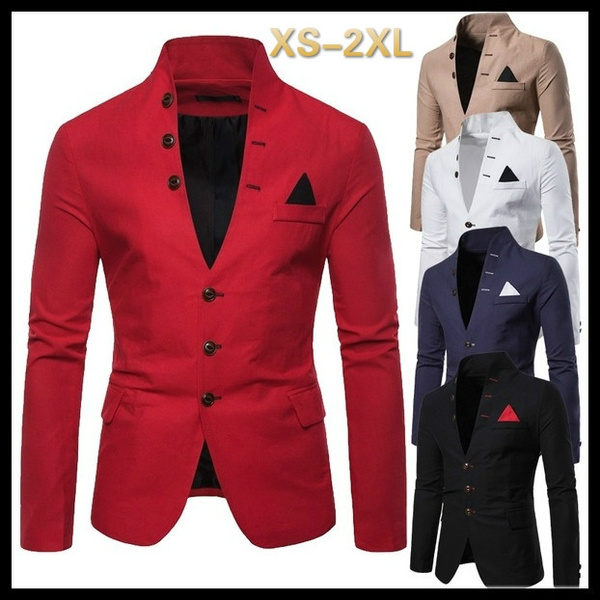 Men's Casual Three Button Suit Blazer Coat Jacket Tuxedo Party Wedding ...