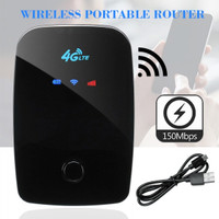 Portable Black 4G LTE WiFi Wireless Router 150Mbps Mobile Broadband ...