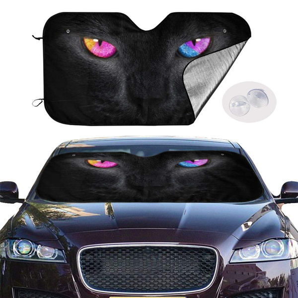 Windshield Sunshade Black Cat Foldable Waterproof UV&Heat Reflector ...