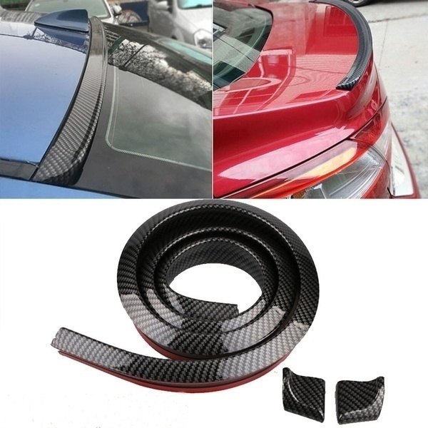 1.5M Universal Car Styling 5D Carbon Fiber Rubber Rear Bumper Trunk Lip ...