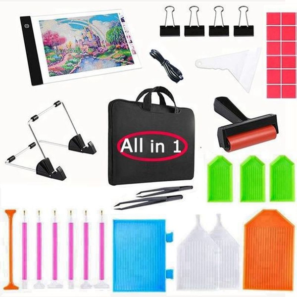 Diamond Painting Tool Set includes A4 Lihgt Pad,Organizer Bag,Diamond ...