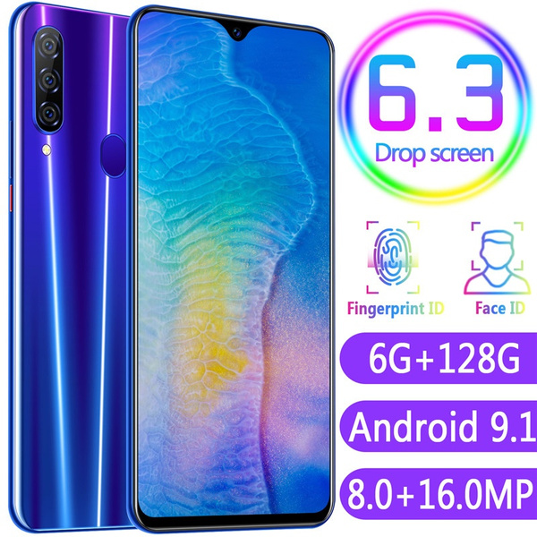 P40 4G Smartphone Android 9.1 with 6+128 GBwith 6.3 Inch Full Screen ...