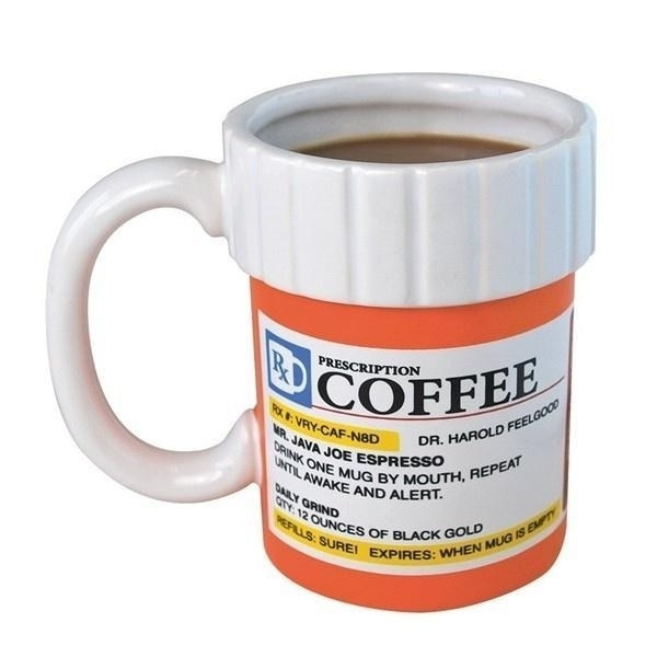 Novelty Prescription Ceramic Mug Pill Bottle Coffee Cup Pharmacy 12 oz ...