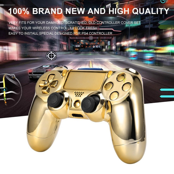Gold Chrome Replacement Hydro Dipped Shell Mod Kit for PS4 Controller ...
