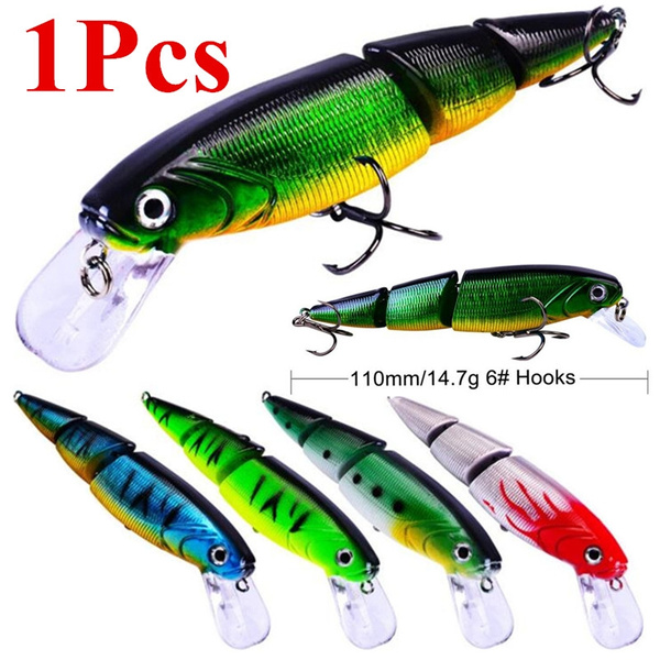 1Pcs 110mm/14.7g Multi Section 3D Bionic Bait Plastic Hard Bait Fishing ...
