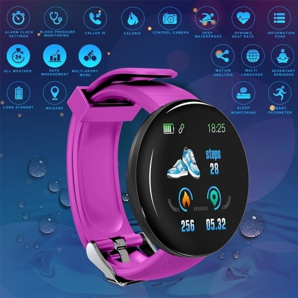 D18 Smart Watch IP67 Waterproof Heart Rate Smart Watch Men Blood ...